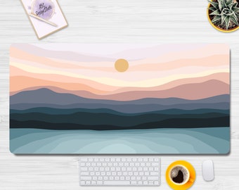 Rainbow Boho Desk Mat, Cute Desk Mat, Extra Large Desk Mat, Gaming ...