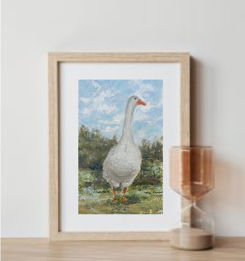 Goose Oil Painting Small Original Artwork - Etsy