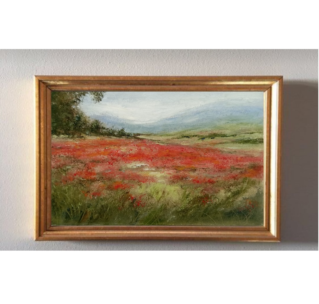 Flower Glade Painting Floral Original Artwork Meadow Art by ...