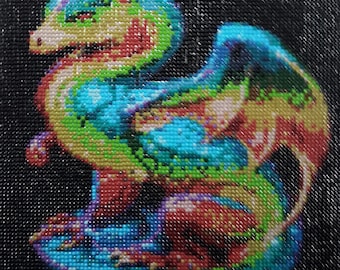 Completed Diamond Painting Dragon - Etsy