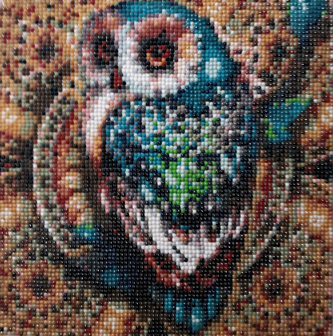 Blue Green Owl Completed 5D Diamond Painting - Etsy