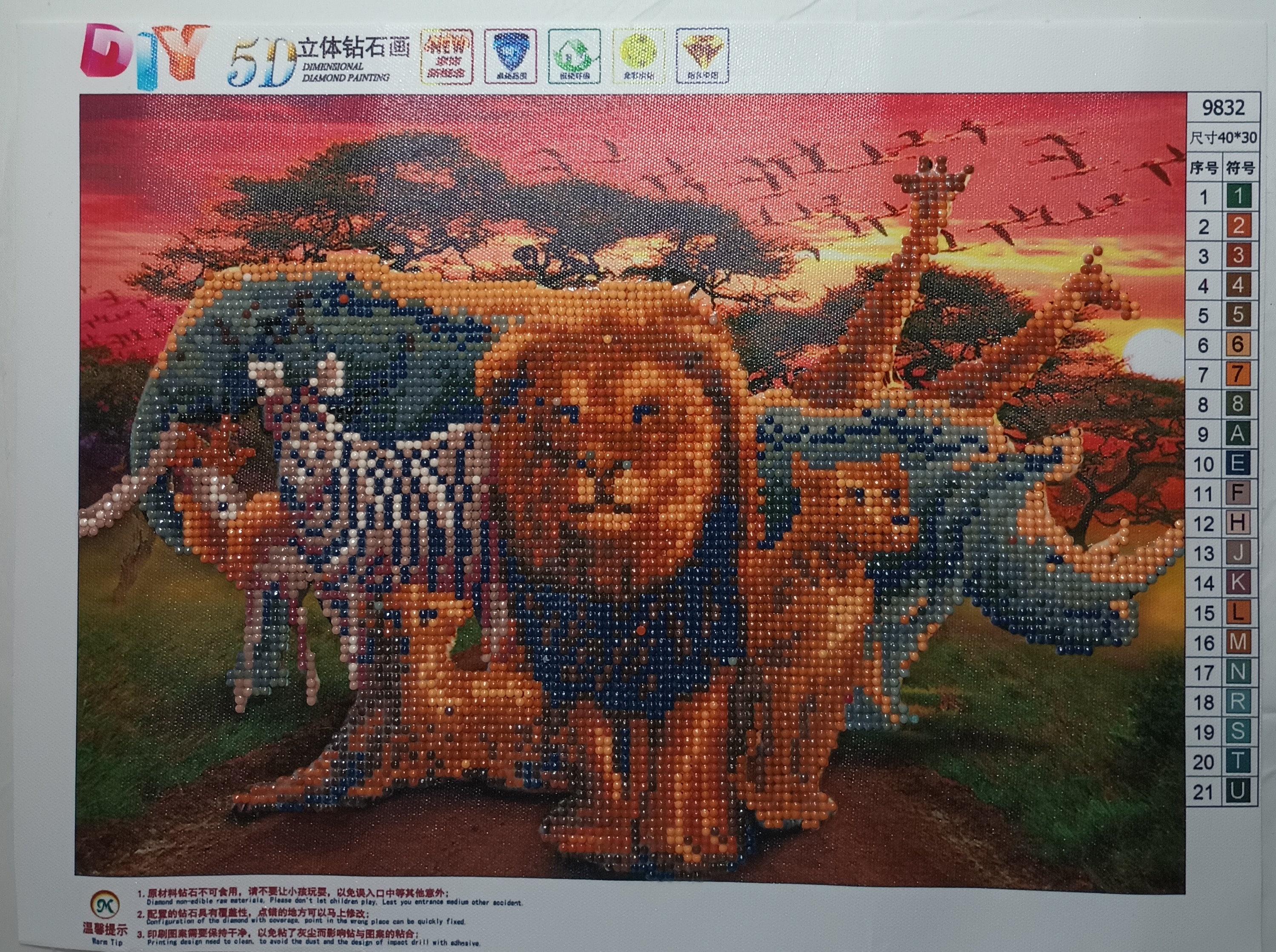 Safari Family Completed 5D Diamond Painting - Etsy