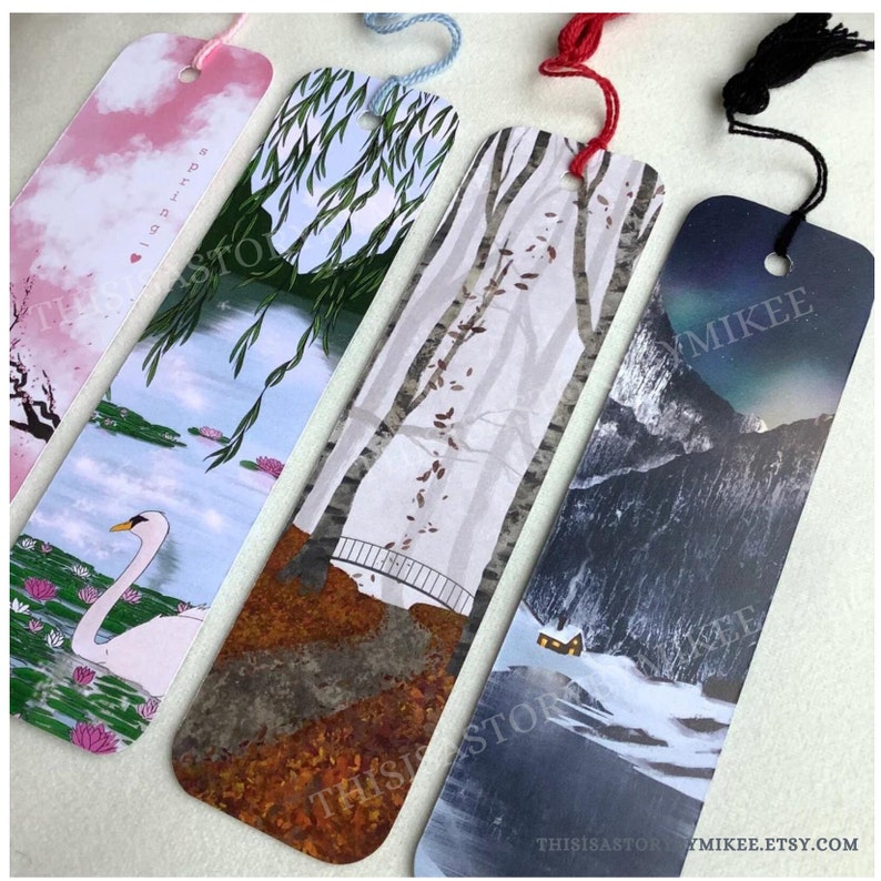 Four Seasons Bookmarks Set of 4 Spring Summer - Etsy