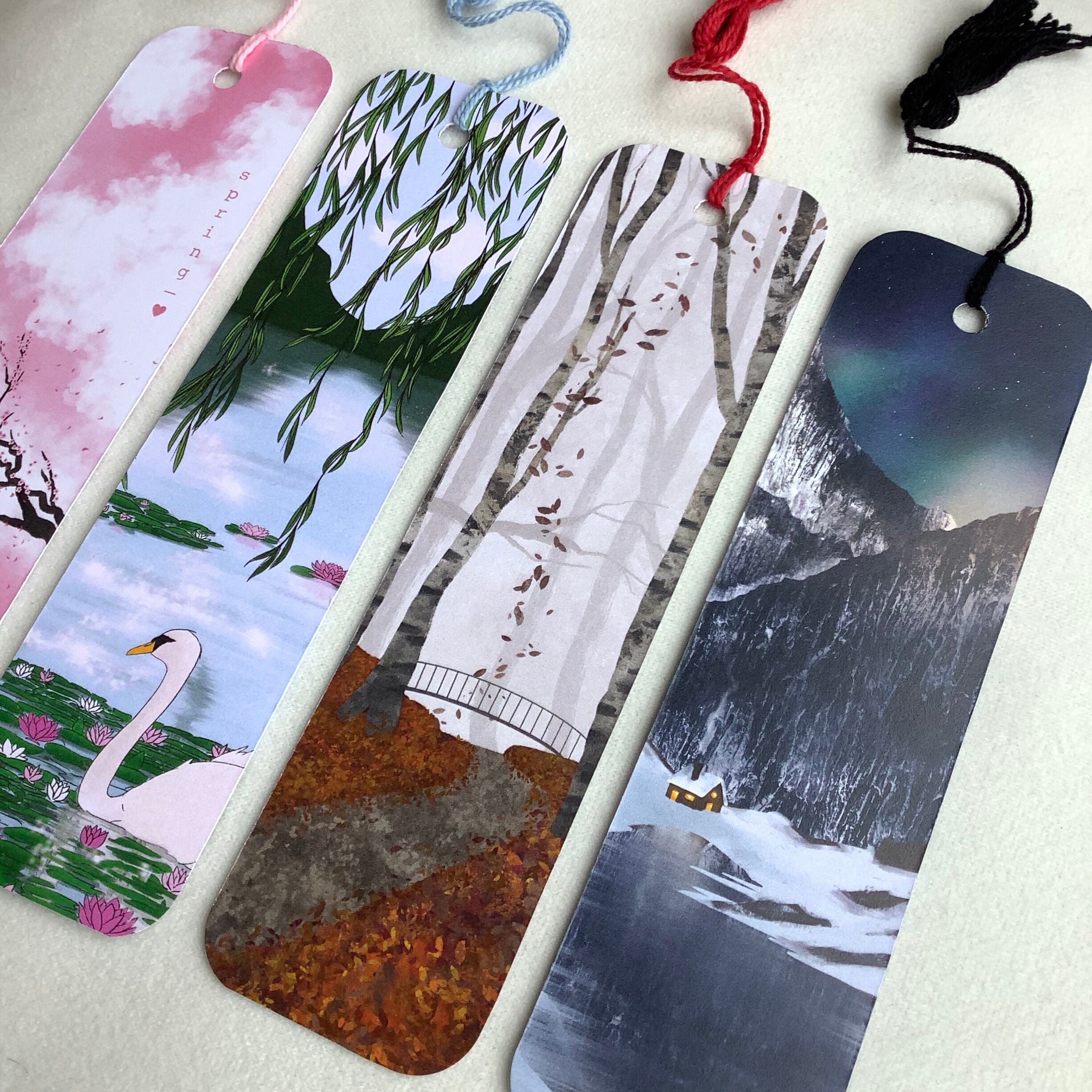 Four Seasons Bookmarks Set of 4 Spring Summer | Etsy