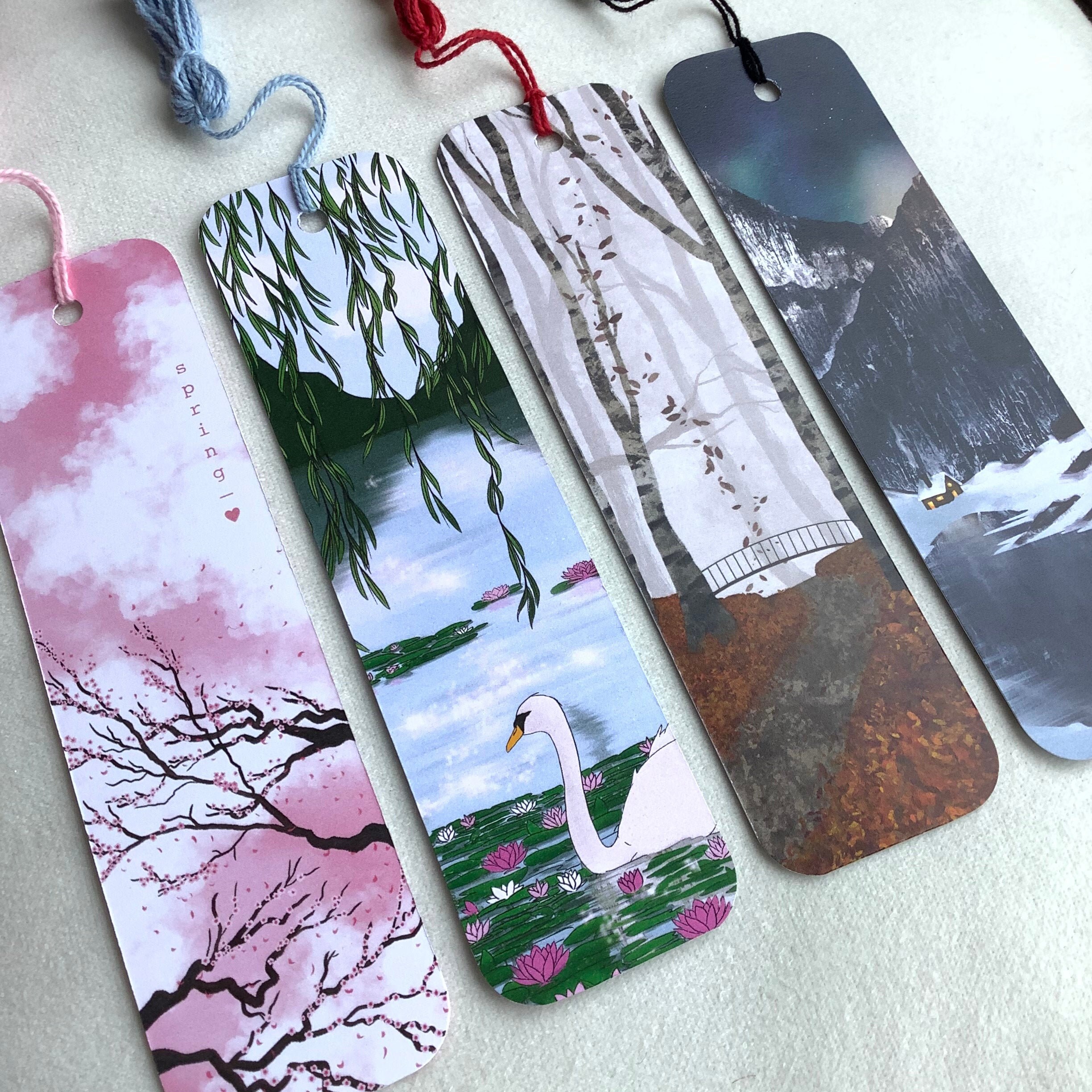 Four Seasons Bookmarks Set of 4 Spring Summer | Etsy