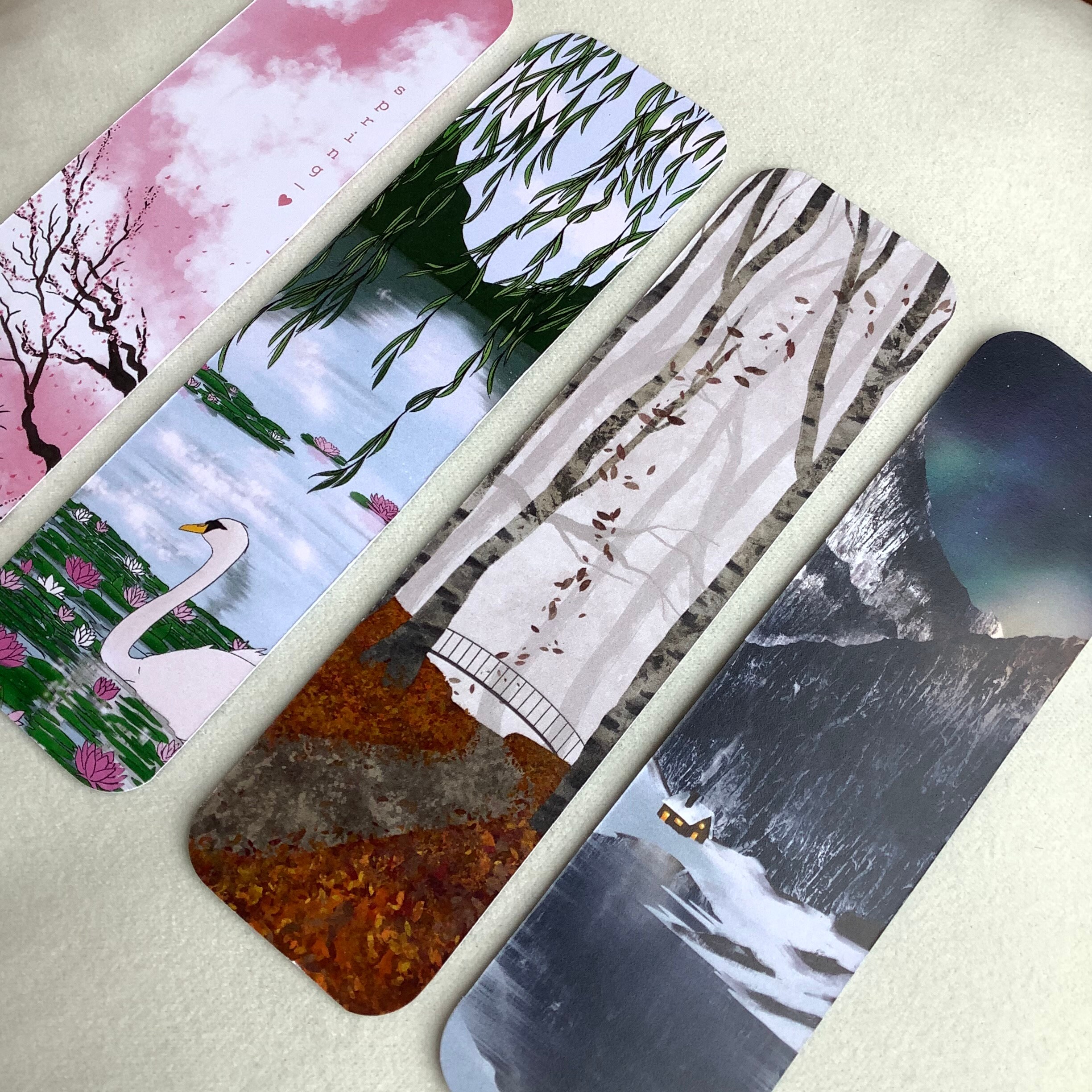 Four Seasons Bookmarks Set of 4 Spring Summer | Etsy
