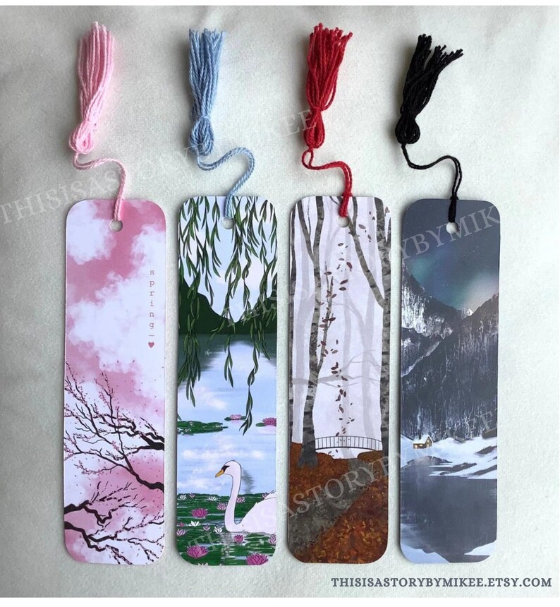 Four Seasons Bookmarks Set of 4 Spring Summer - Etsy