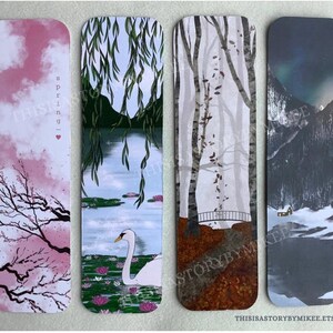 Four Seasons Bookmarks Set of 4 Spring Summer - Etsy