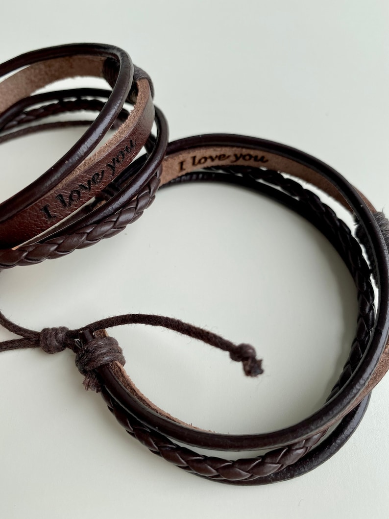 Personalized Leather Bracelet for Men Custom Bracelets Man - Etsy