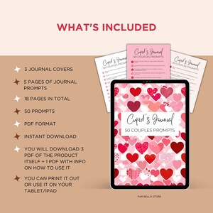 50 Journal Prompts for Couples as Valentine's Day Gift, Digital Writing ...
