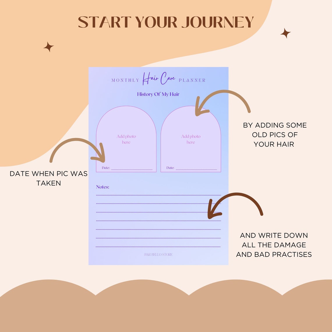 Monthly Hair Care Planner, Daily Hair Journal,hair Tracker, Natural ...