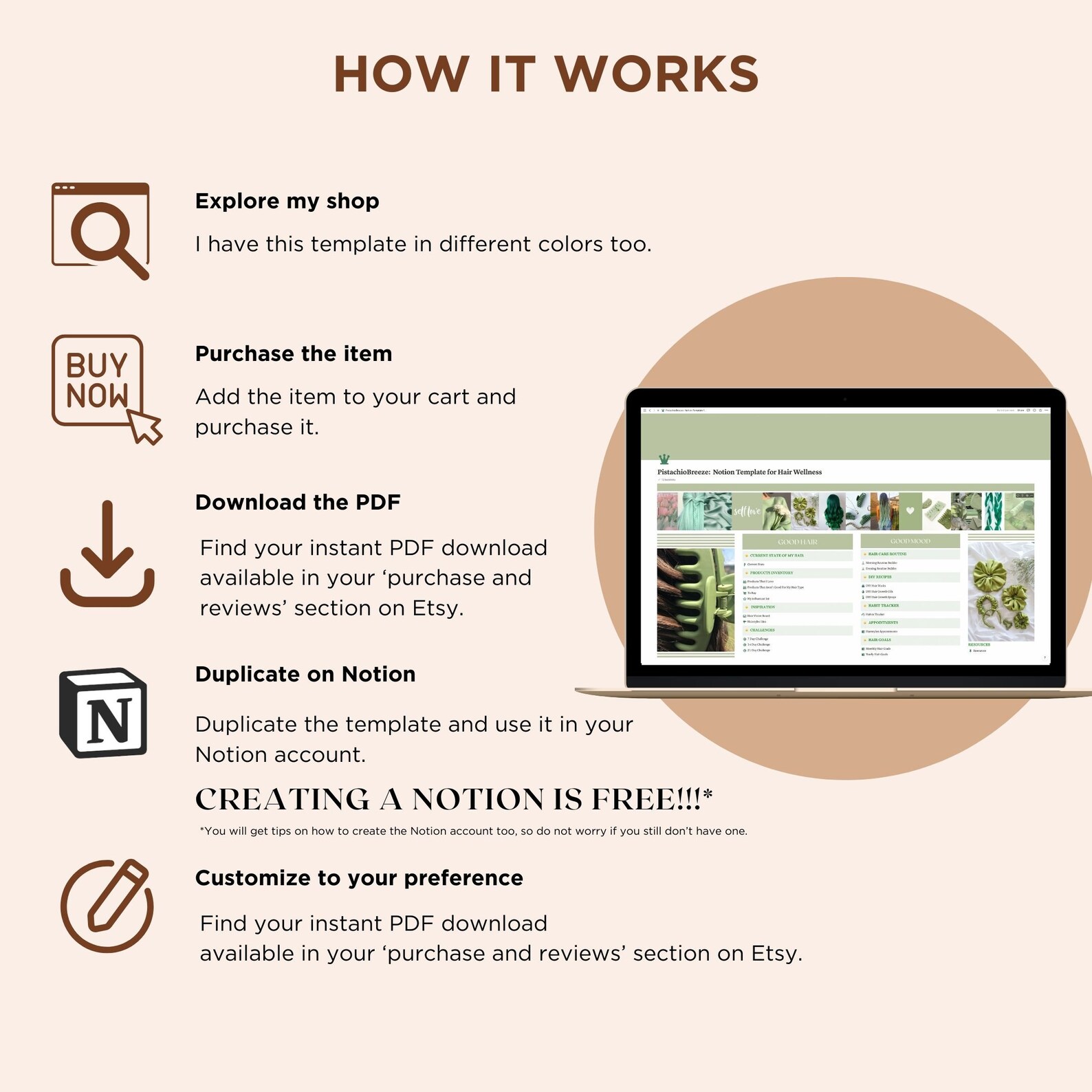 Personalised Hair Care Planner, Beauty Notion Planner, Custom Hair Care ...