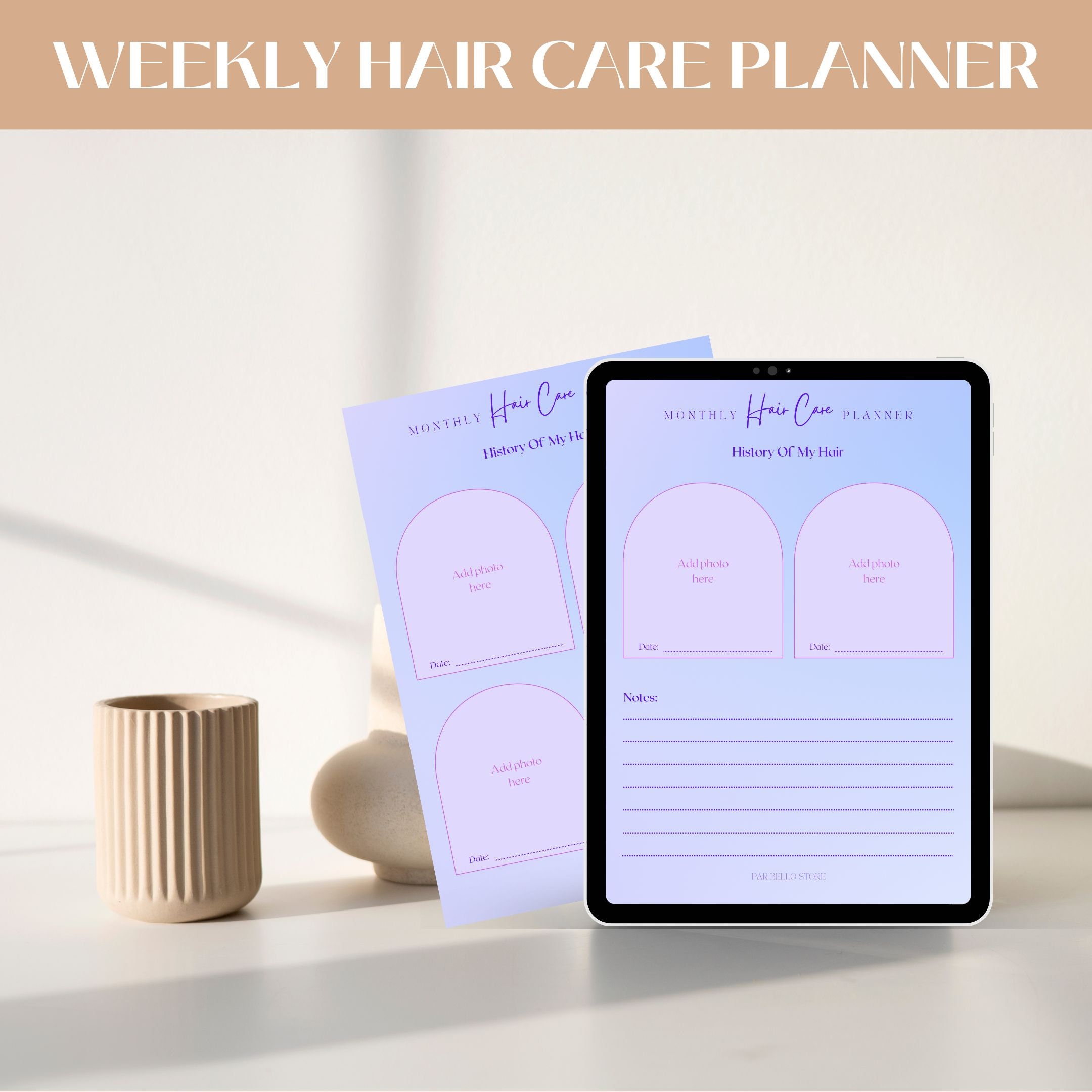 Monthly Hair Care Planner, Daily Hair Journal,hair Tracker, Natural ...