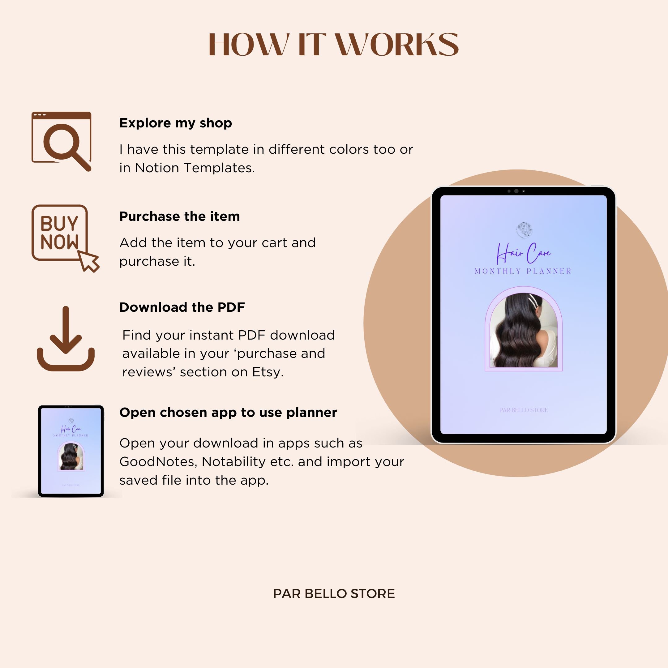 Monthly Hair Care Planner, Daily Hair Journal,hair Tracker, Natural ...