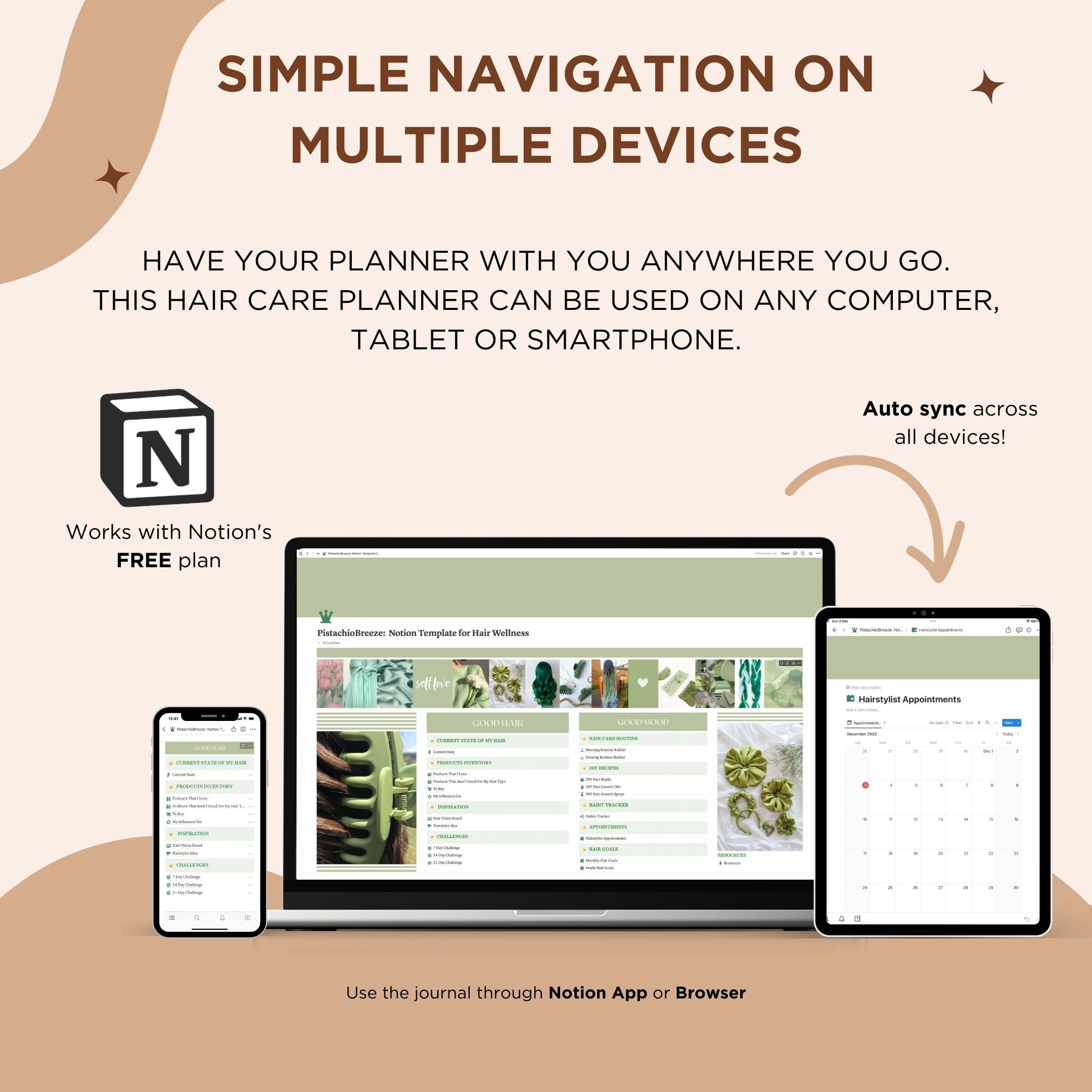 Personalised Hair Care Planner, Beauty Notion Planner, Custom Hair Care ...