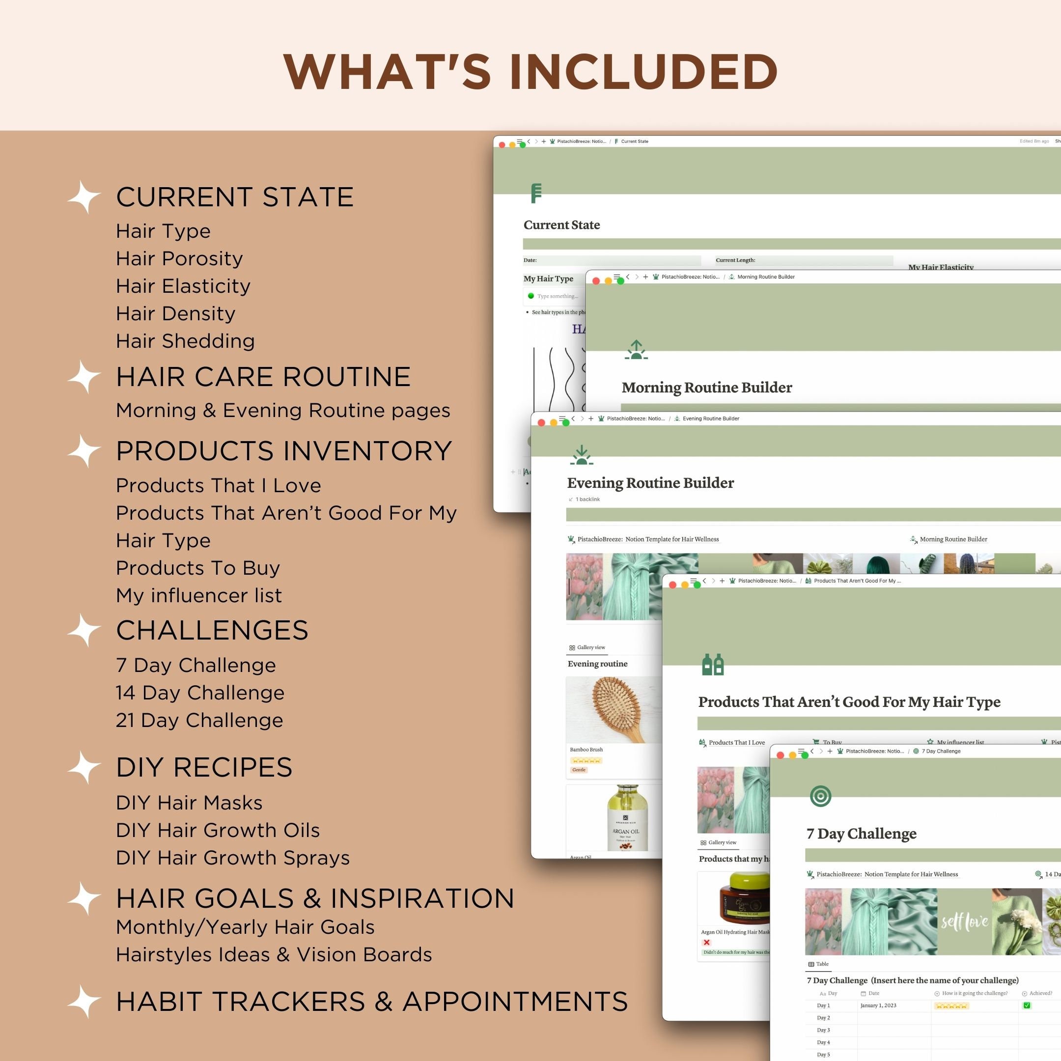 Personalised Hair Care Planner, Beauty Notion Planner, Custom Hair Care ...