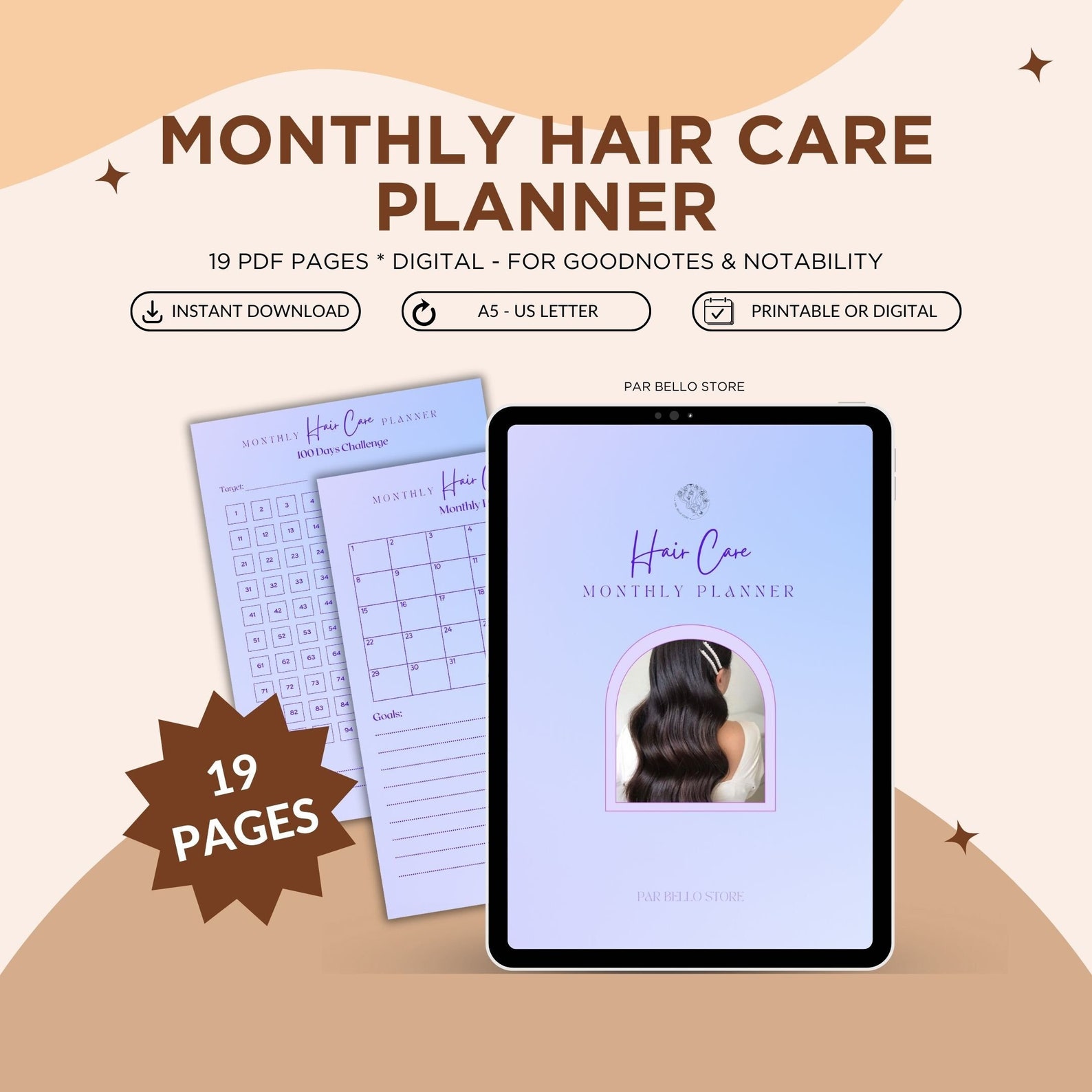 Monthly Hair Care Planner, Daily Hair Journal,hair Tracker, Natural ...