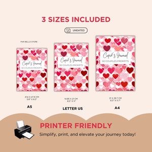 50 Journal Prompts for Couples as Valentine's Day Gift, Digital Writing ...