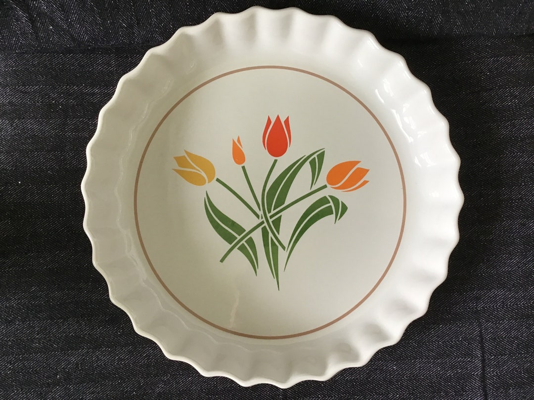 Colourful Crown Lynn Flan Dish With Tulips - Etsy