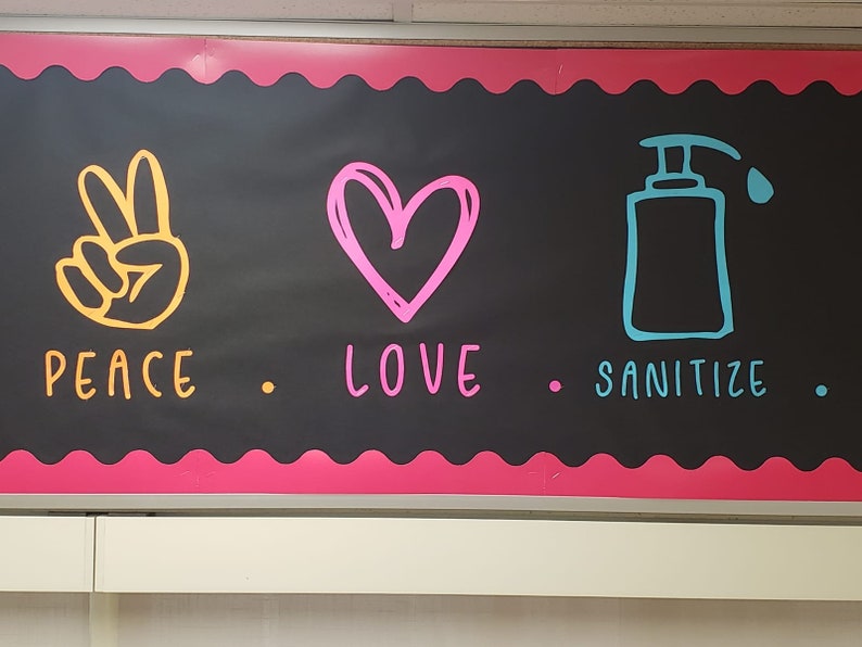 Bulletin Board Kits School Teachers DIY Kit peace Love - Etsy