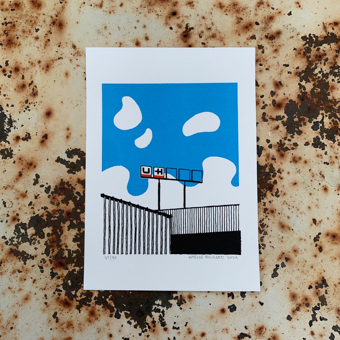 U-haul Sign Print - 5x7" Hand-printed Black, Red and Blue Screen Print ...