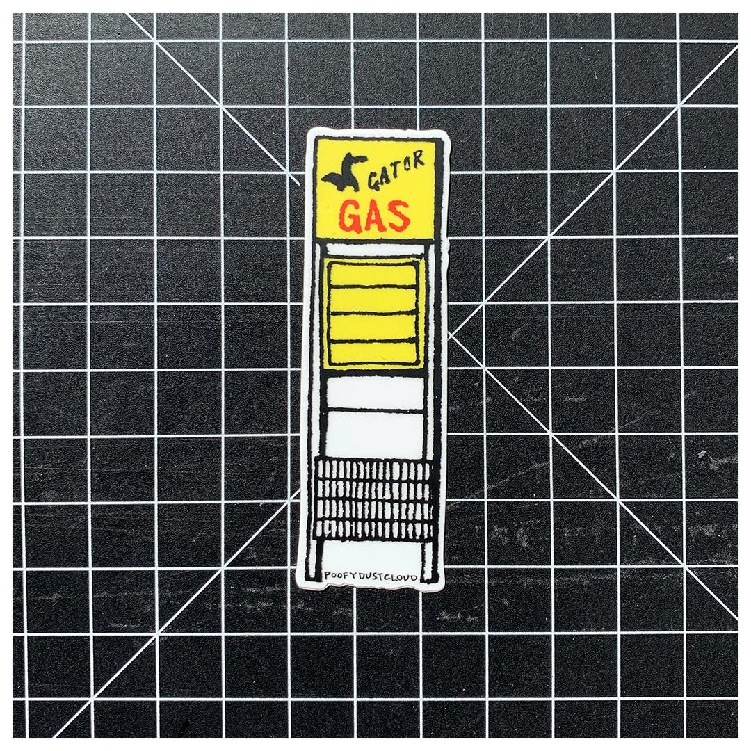 Gator Gas Station Sign Sticker - Etsy