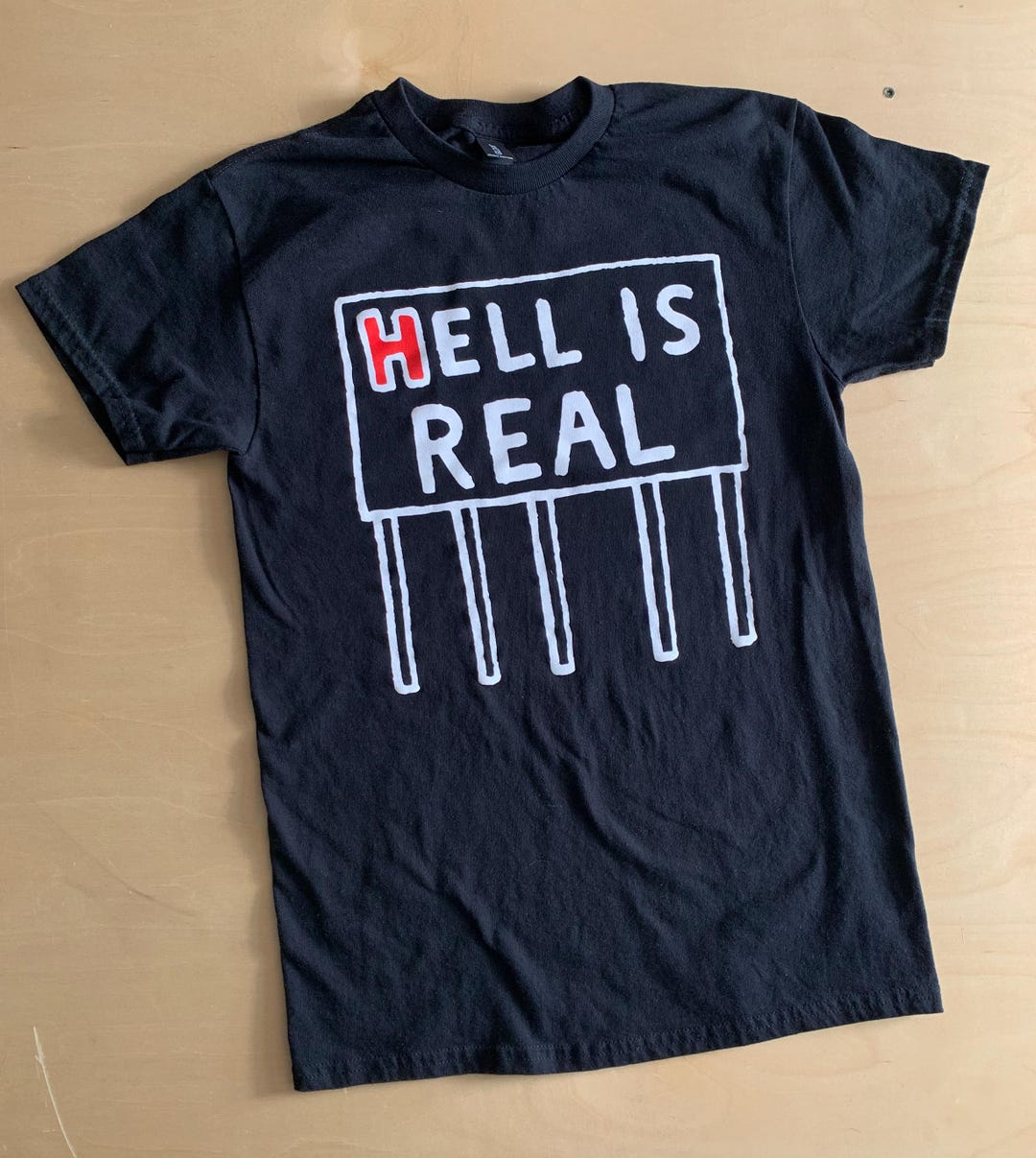 HELL IS REAL Ohio/indiana Billboard Black Adult Tee - Etsy