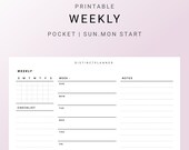 Weekly Planner Horizontal Template Pocket Undated Weekly - Etsy