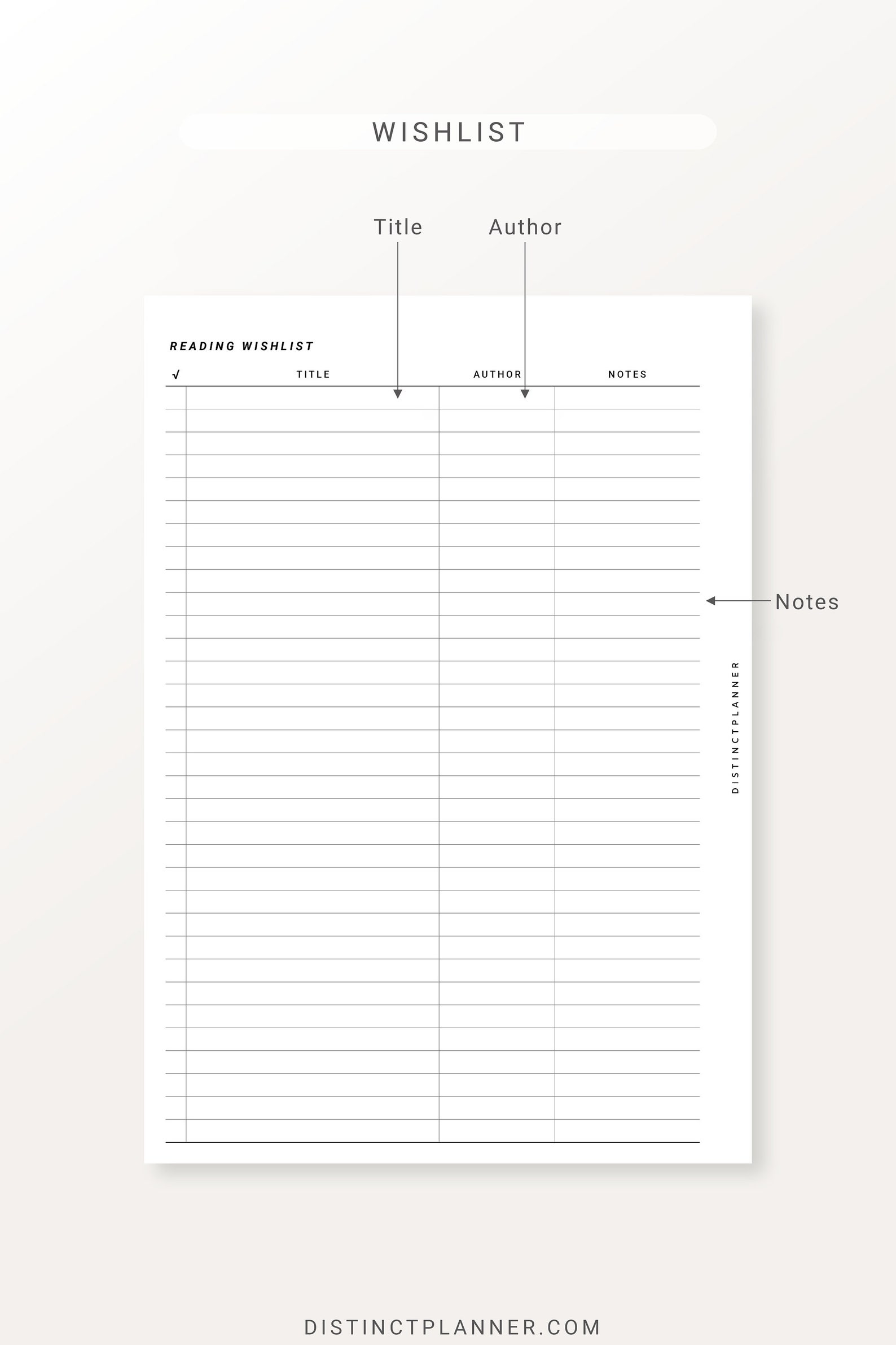 A5 Inserts, Reading Log & Wishlist Printable Planner Template, Book ...