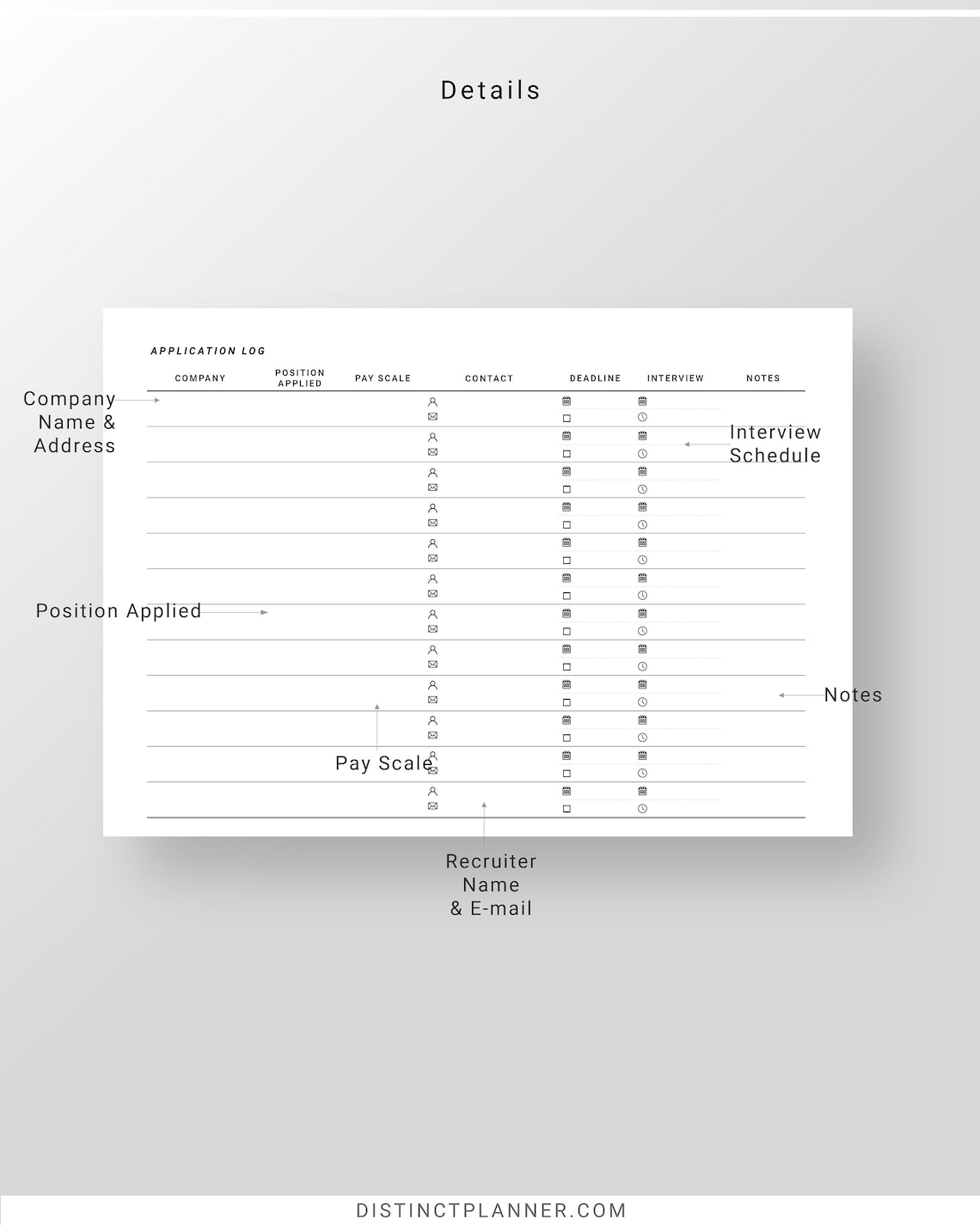Application Tracker for Job Seeker A5 Inserts | Job Application Log ...