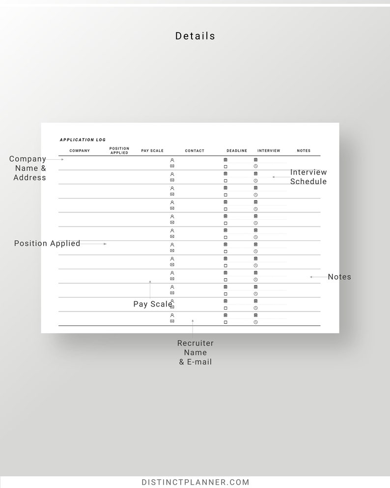 Application Tracker for Job Seeker A5 Inserts | Job Application Log ... Application Tracker for Job Seeker A5 Inserts | Job Application Log ...