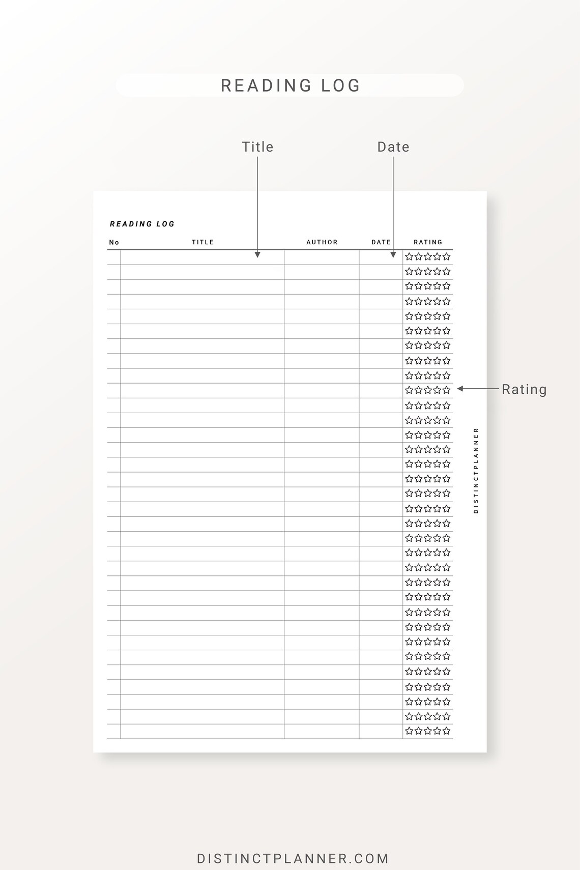 A5 Inserts, Reading Log & Wishlist Printable Planner Template, Book ...