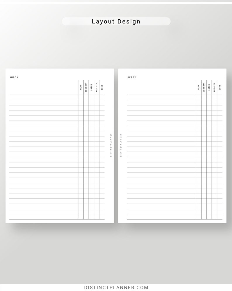 Inbox Printable Planner Inserts A5 Checklist Template Inbox - Etsy