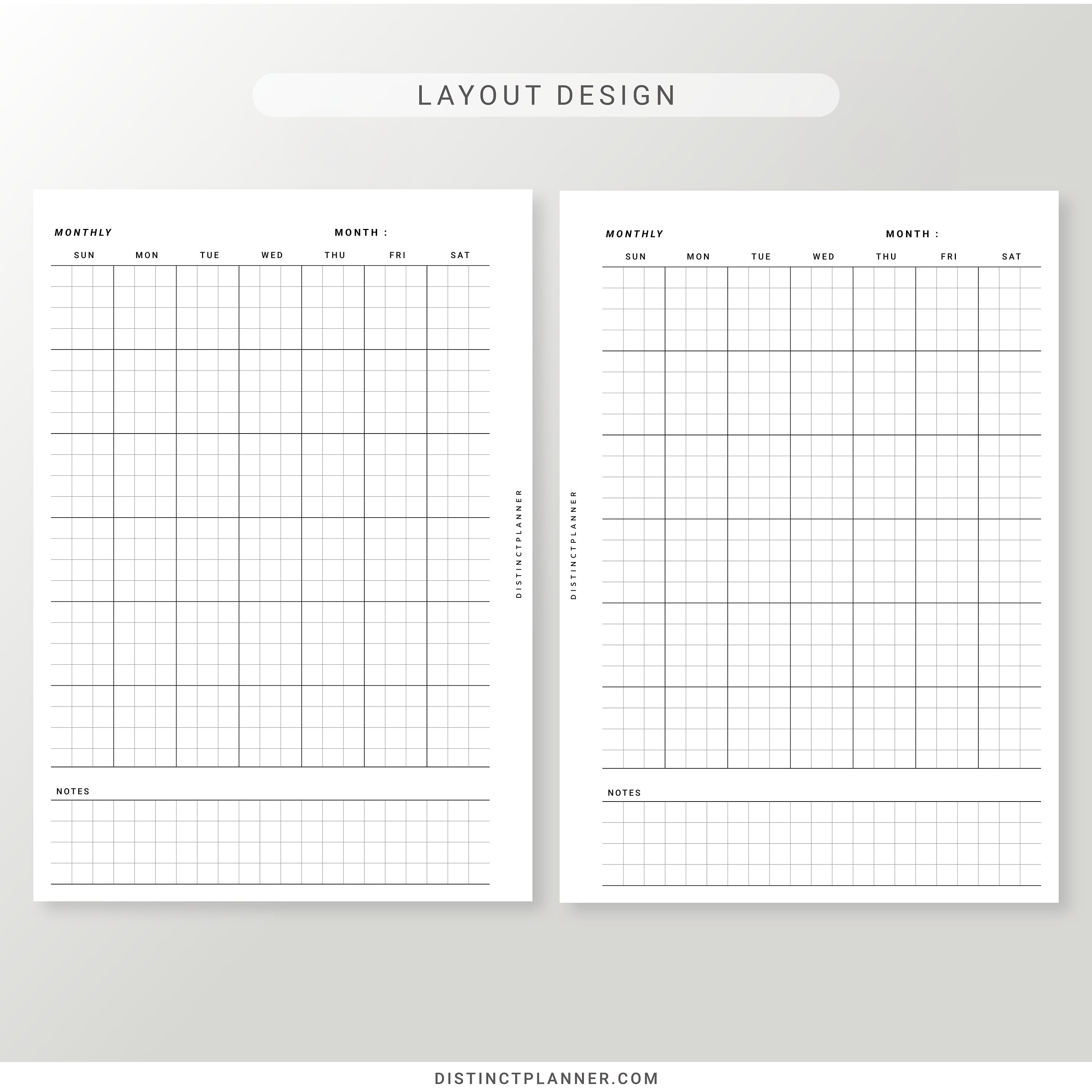 A5 Inserts Undated Monthly One Line a Day, Monthly Planner Printable ...