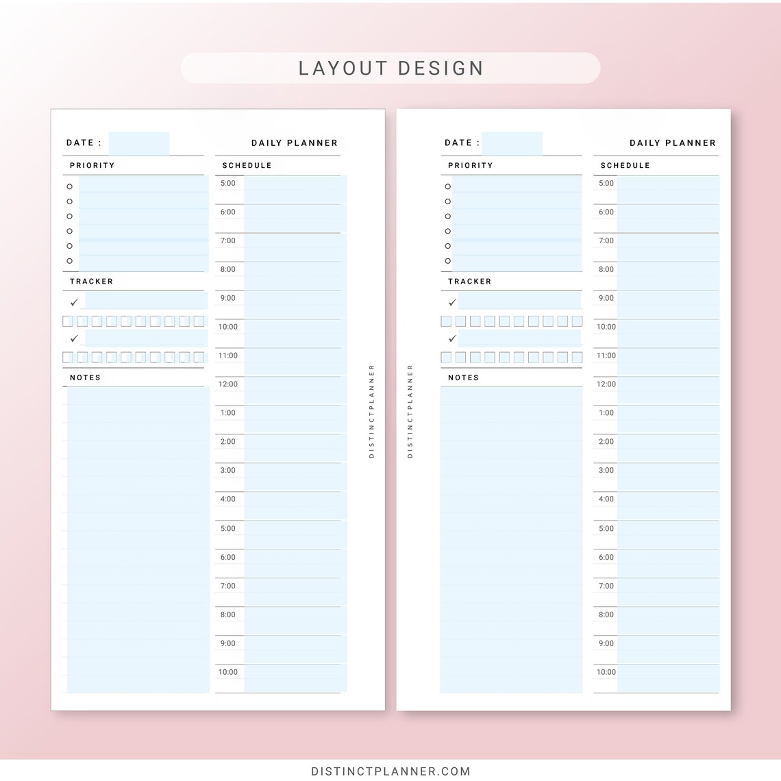 Personal Size, Undated Daily Planner Printable, Daily Organizer ...