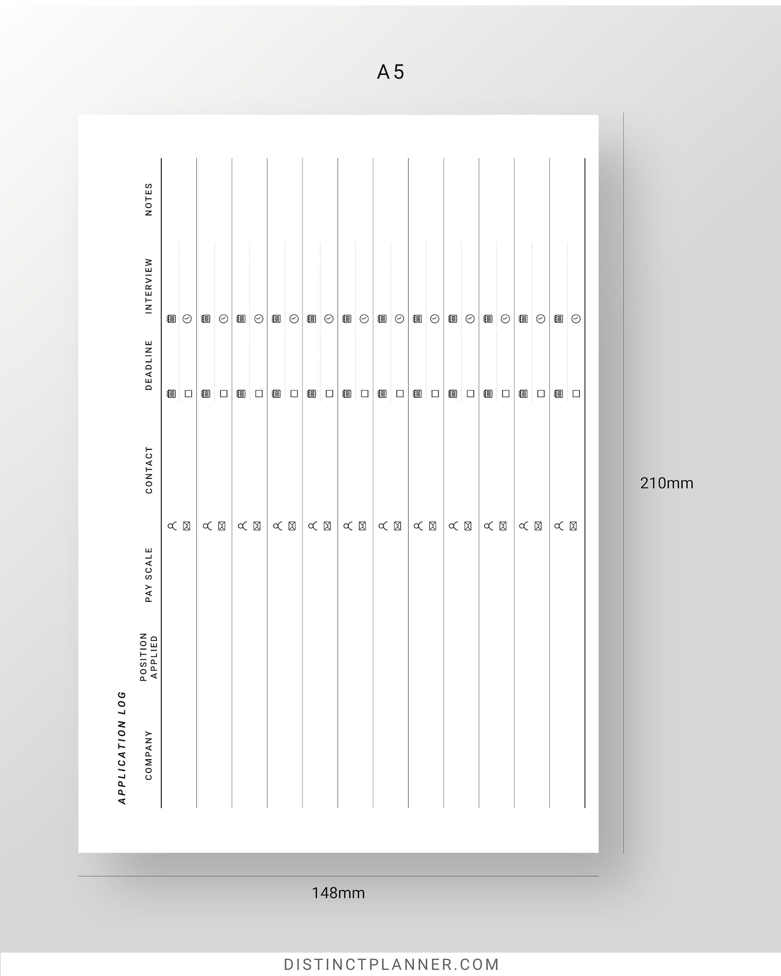 Application Tracker for Job Seeker A5 Inserts | Job Application Log ...
