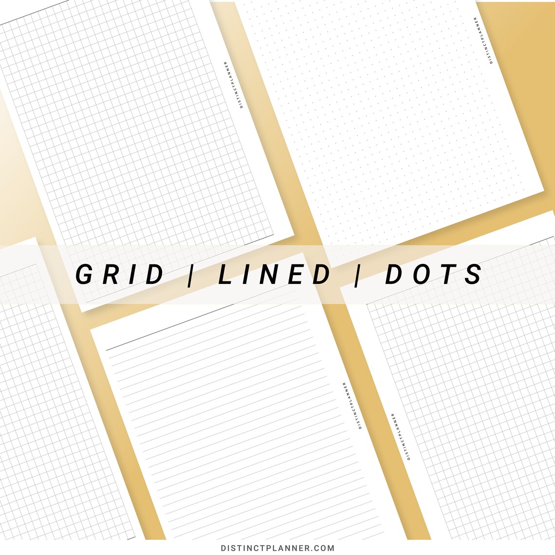 Printable Notes Inserts Bundle, Planner Note Page Inserts, Square Grid ...