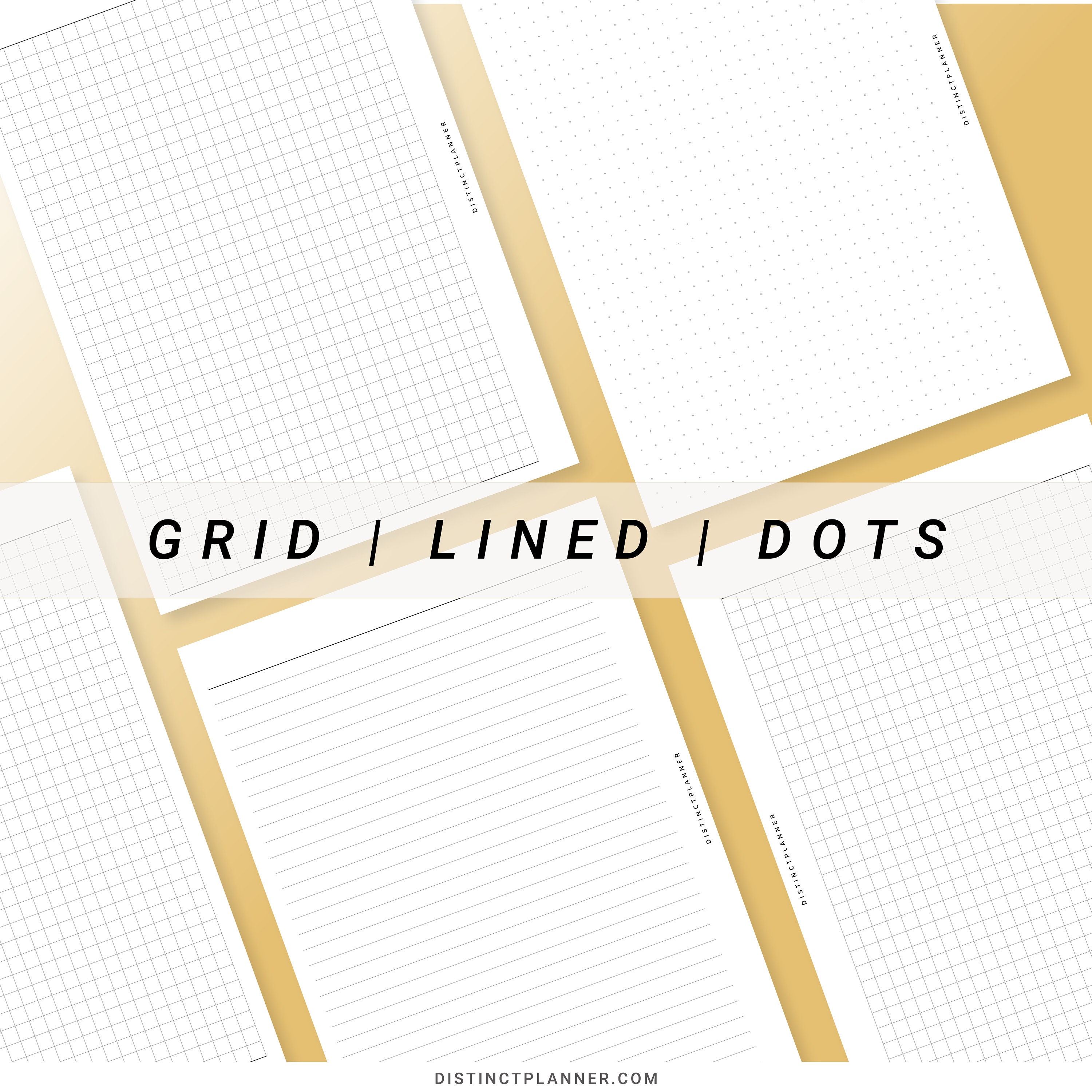 Printable Notes Inserts Bundle, Planner Note Page Inserts, Square Grid ...