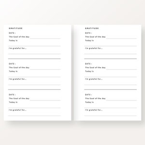 Pocket Daily Minimal Gratitude Journal Printable | Mindfulness Planner ...