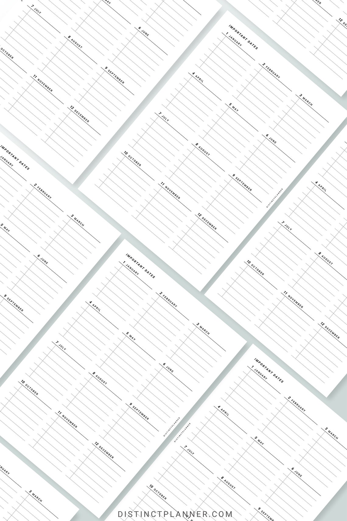 A4 Letter Inserts, Yearly Important Dates Printable, Birthday ...