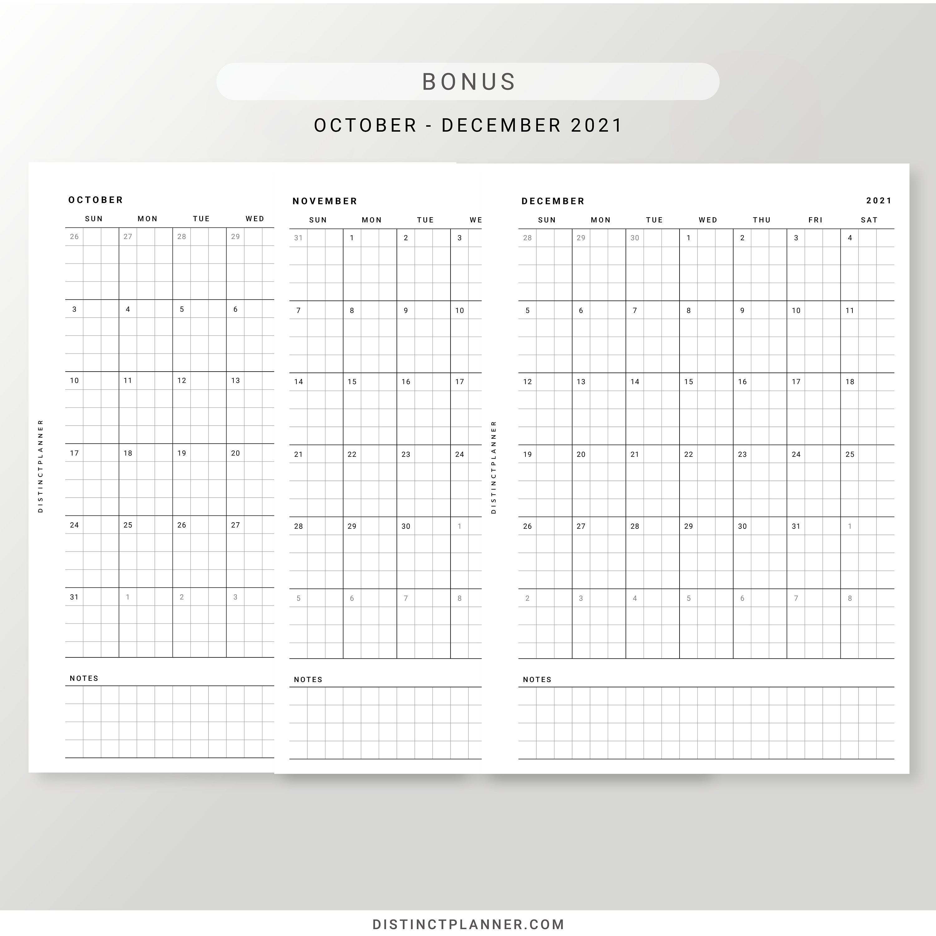 2022 Monthly Planner Printable Inserts, Dated Month on One Page for ...