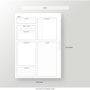 A5 Daily Planner Printable Undated Daily Organizer Day on | Etsy