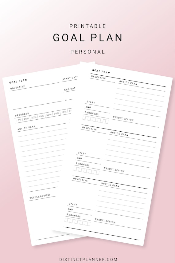 Goal Planner Printable Personal Goal Planning Template - Etsy