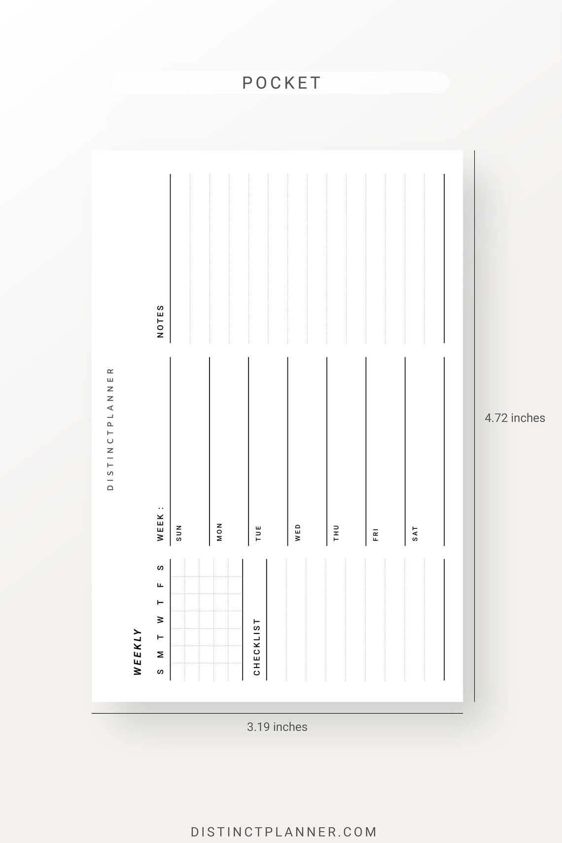 Weekly Planner Horizontal Template Pocket, Undated Weekly Journal With ...