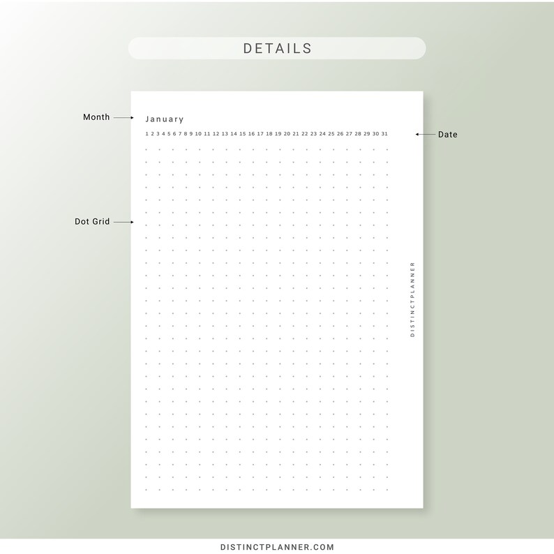 A6 Inserts, Bullet Journal Printable Dot Grid, Undated Monthly Notes ...