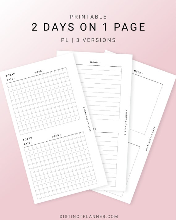 Personal Inserts Daily Planner Printable Template Undated | Etsy