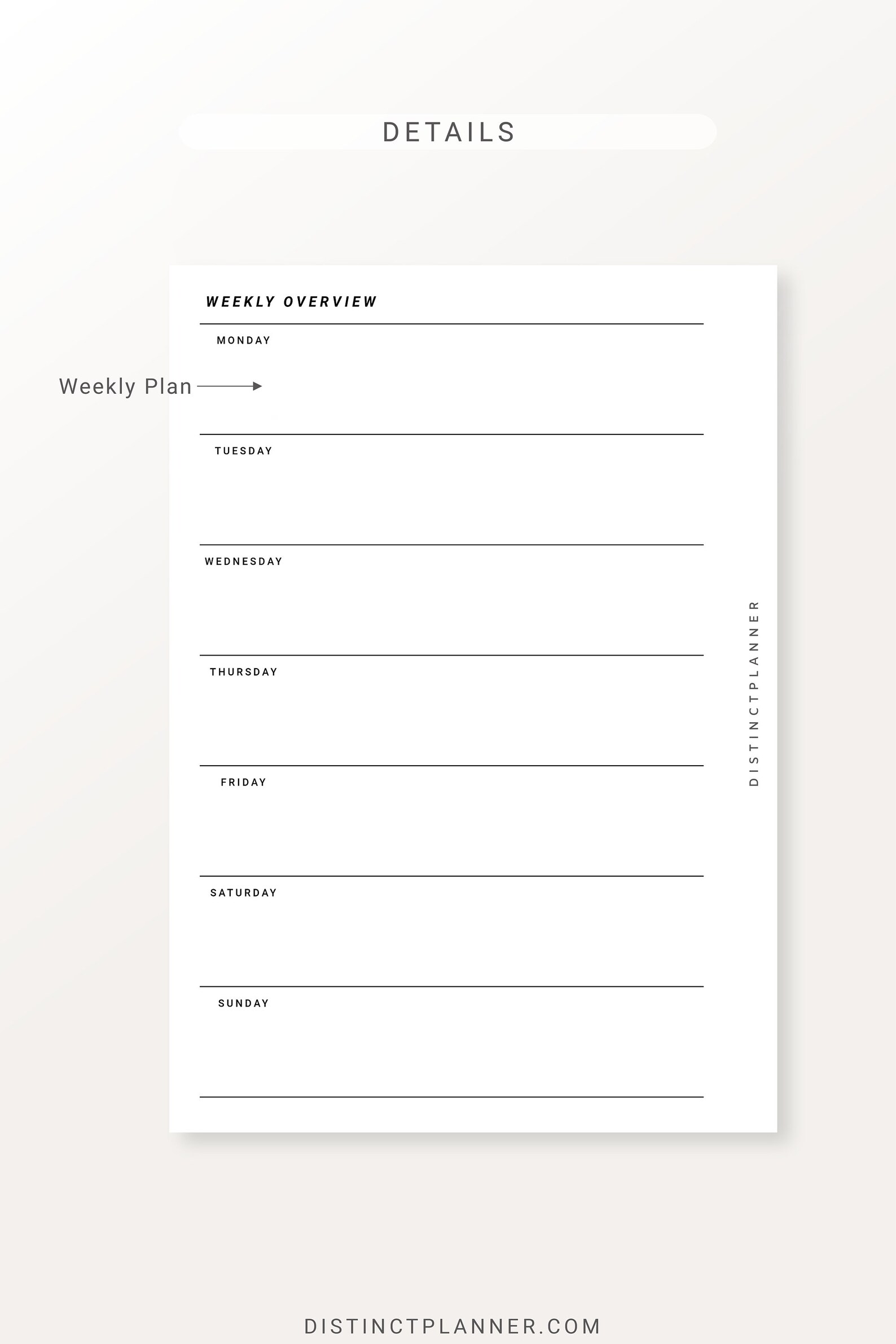 A6 Undated Weekly Planner Printable, Week on Two Pages, Weekly ...