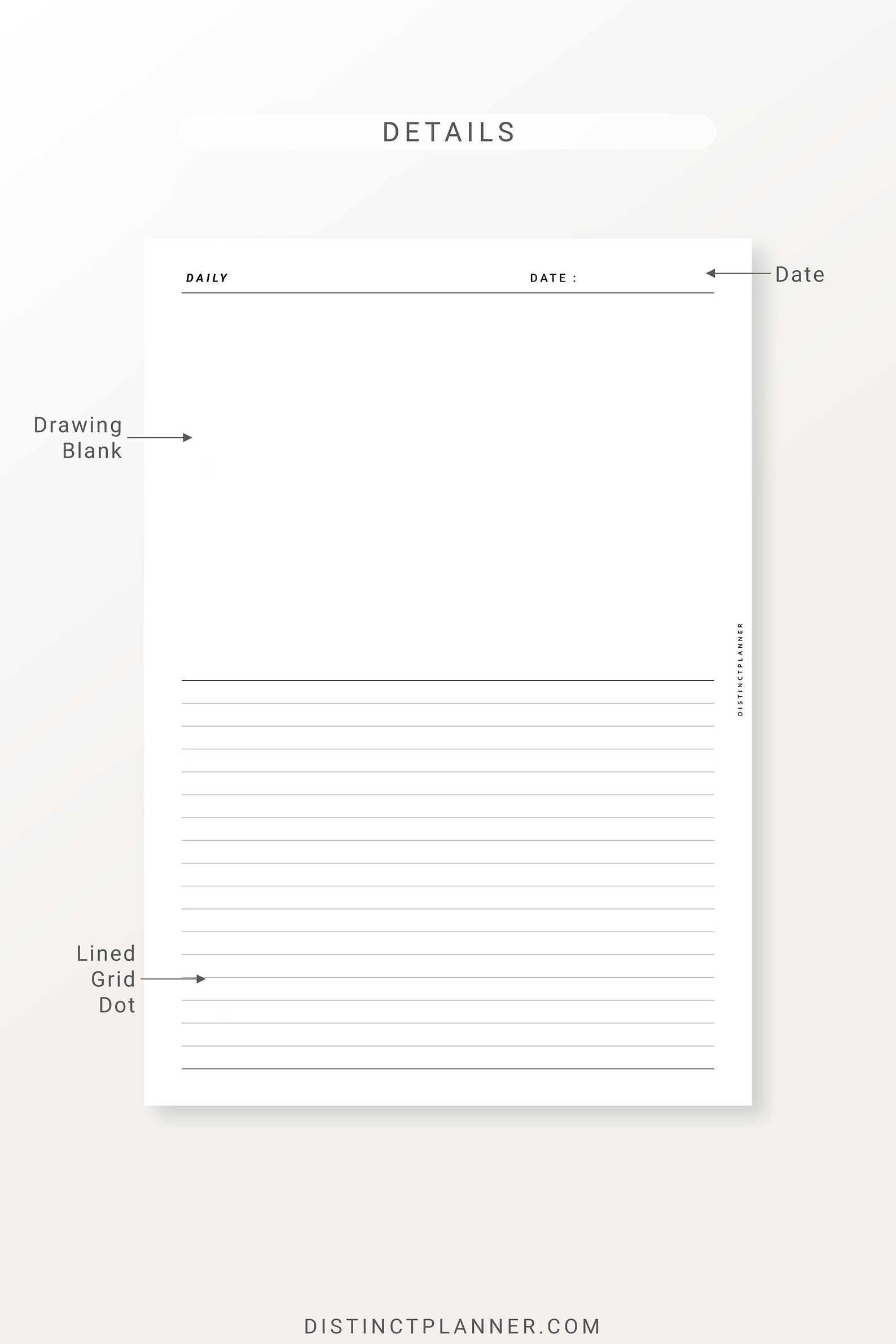 A4 Letter, Daily Planner Printable, Drawing Journal Template, Daily ...