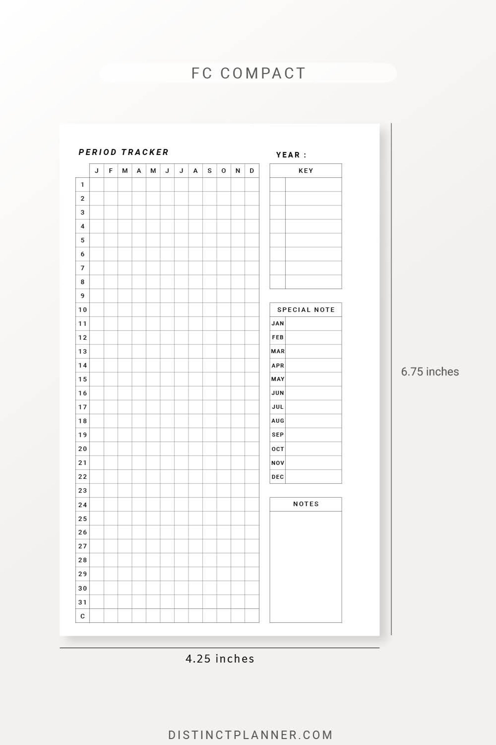FCC Period Tracker Printable Menstrual Cycle Tracking Planner ...