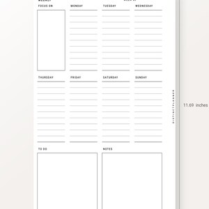 A4 Letter Daily Agenda Printable Inserts Undated Day on One | Etsy